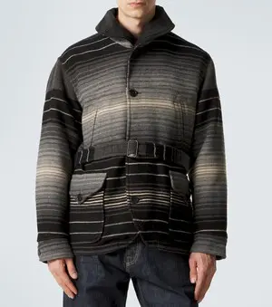 Ralph Lauren Striped Wool And Cotton Jacquard Coat - Multicoloured