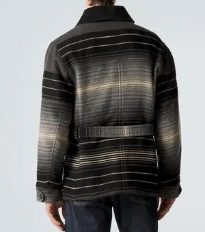 Ralph Lauren Striped Wool And Cotton Jacquard Coat - Multicoloured