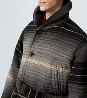 Ralph Lauren Striped Wool And Cotton Jacquard Coat - Multicoloured