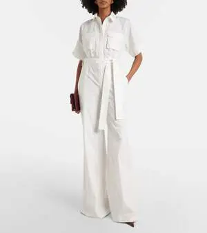 Elie Saab Belted Cotton Jumpsuit