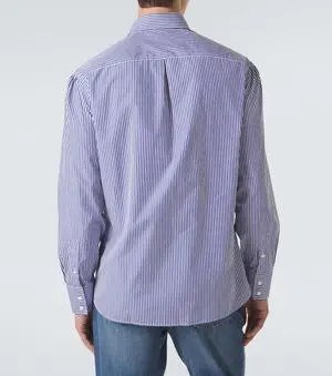 Brunello Cucinelli Striped Cotton Shirt - Blue