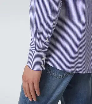 Brunello Cucinelli Striped Cotton Shirt - Blue