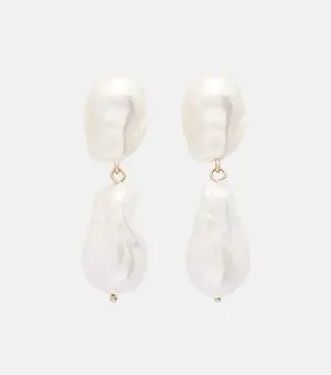 Erdem Drop Pearl Earrings - White