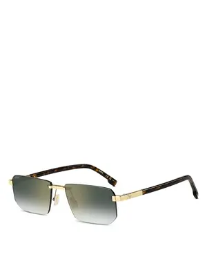 Hugo Boss Rectangular Rimless Sunglasses - Gold
