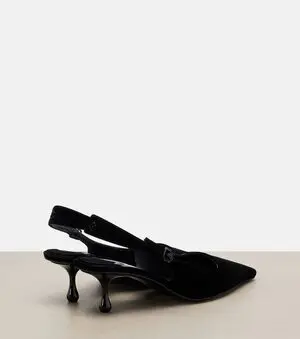 JIMMY CHOO Amel Velvet Slingback Pumps - Black