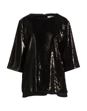 Liviana Conti Solid Tulle Top With Appliqués