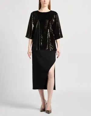 Liviana Conti Solid Tulle Top With Appliqués