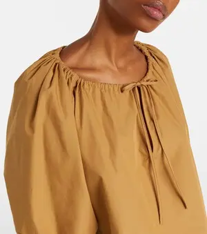 Polo Ralph Lauren Gathered Cotton Poplin Blouse