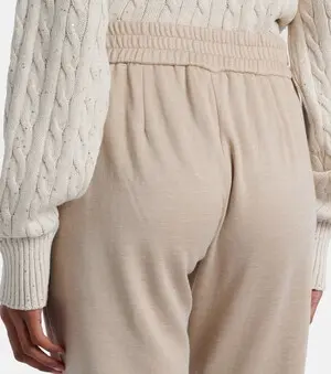 Brunello Cucinelli Monili Cotton And Silk-blend Sweatpants