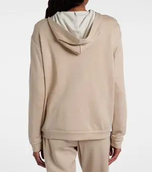 Brunello Cucinelli Monili Cotton And Silk-blend Hoodie - Beige