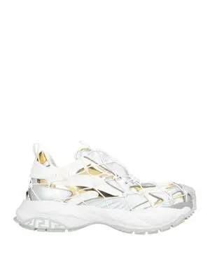 Versace Multicolor Leather And Textile Fiber Sneakers - White