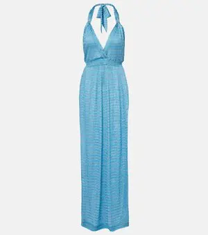 Melissa Odabash Mariah Lamé Maxi Dress - Blue