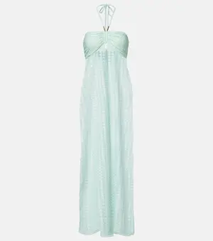 Melissa Odabash Mila Semi-sheer Halterneck Maxi Dress - Green