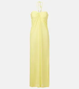 Melissa Odabash Mila Semi-sheer Halterneck Maxi Dress - Yellow