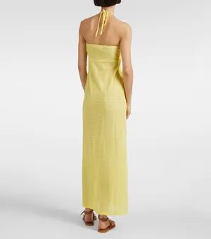 Melissa Odabash Mila Semi-sheer Halterneck Maxi Dress - Yellow