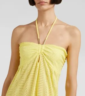 Melissa Odabash Mila Semi-sheer Halterneck Maxi Dress - Yellow