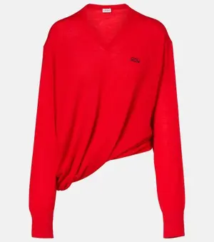 Loewe Asymmetric Wool Sweater - Red