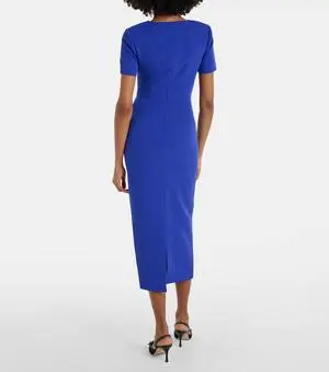 Roland Mouret Draped Crêpe Midi Dress - Blue