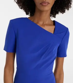 Roland Mouret Draped Crêpe Midi Dress - Blue