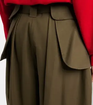 Loewe Cotton & Silk Barrel-leg Pants - Green