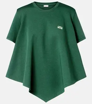 Loewe Asymmetric Cotton-blend Top - Green