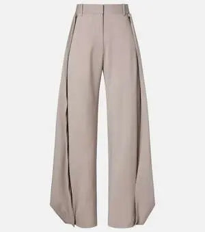 Loewe Draped Wide-Leg Pants Beige
