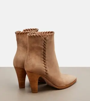 GIANVITO ROSSI Leather-trimmed Suede Ankle Boots