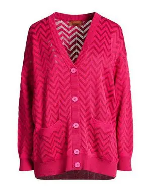 Missoni Cardigan In Cotton Blend With Signature Print - Pink
