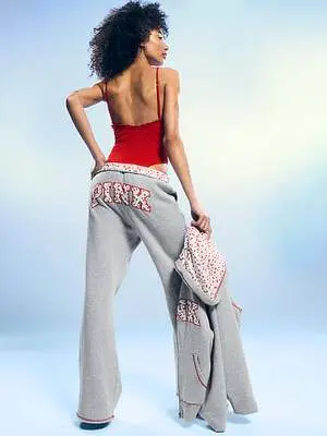 Pink Berry Fleece Sweatpants - Grey