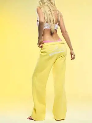 Pink Office Wear Sports Pants For Women