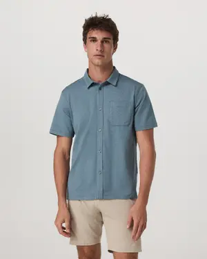 Vuori Vuori Short Sleeve Ponto Button Down Shirt Abyss Heather