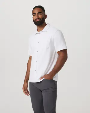 Vuori Short Sleeve Ponto Button Down Shirt - White