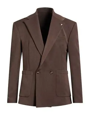 BERNA Man Blazer Charcoal Size 36 Polyester, Viscose, Elastane Brown