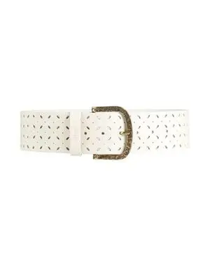 TWINSET Leather Belt With Buckle - Ivory