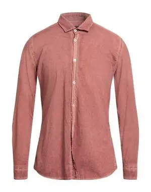 MESSAGERIE Patrizio Piscaglia Man Shirt Azure Size 15 ¾ Cotton Red