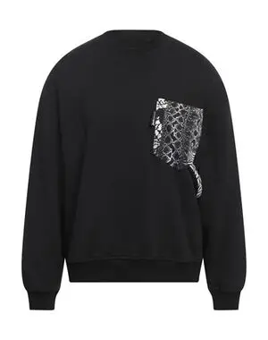 Just Cavalli Fleece Sweatshirt With Appliqués And Pocket - Black