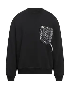 Just Cavalli Fleece Sweatshirt With Appliqués And Pocket - Black