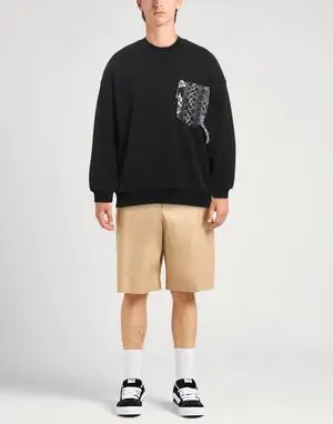 Just Cavalli Fleece Sweatshirt With Appliqués And Pocket - Black