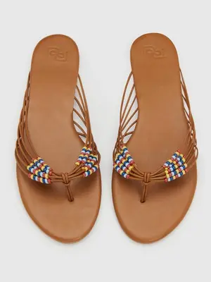 REFORMATION Jessica Flat Thong - Brown