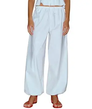 Women's Elastic Waist Poplin Pants