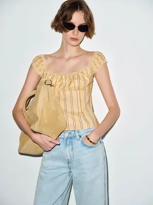 REFORMATION Amouret Lace-trimmed Top - Yellow
