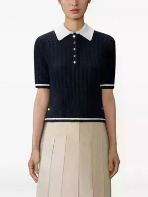 Thom Browne Cable-stitch Polo Shirt