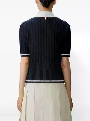 Thom Browne Cable-stitch Polo Shirt