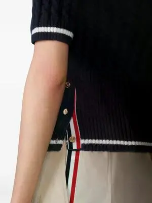 Thom Browne Cable-stitch Polo Shirt