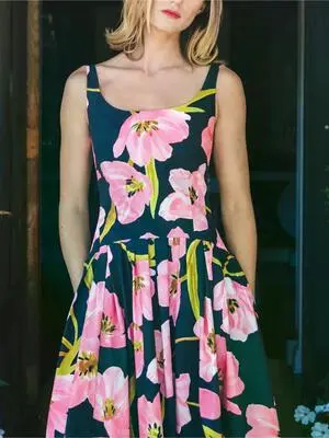 Cara Cara Regio Floral-print Midi Dress - Blue