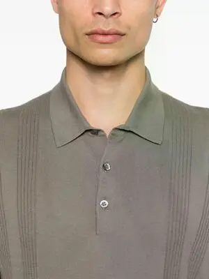Corneliani Striped Knit Polo Shirt