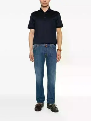 Corneliani Jersey Polo Shirt - Blue