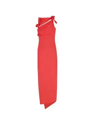 Coperni Flower Knot-detail Dress - Red