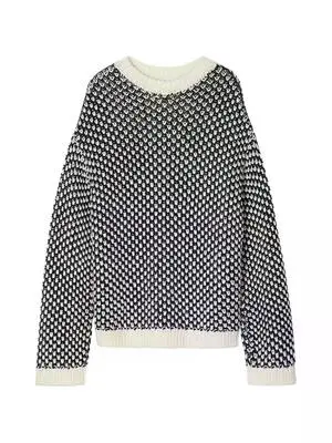 Closed Patterned Crew-neck Sweater