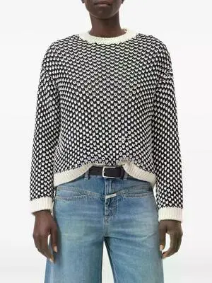 Closed Patterned Crew-neck Sweater